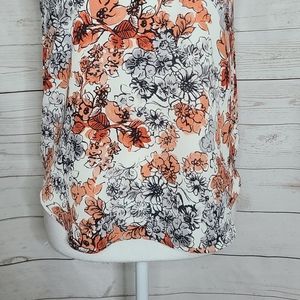 LOFT | Tops | Loft Orange Flowered Tank Top | Poshmark